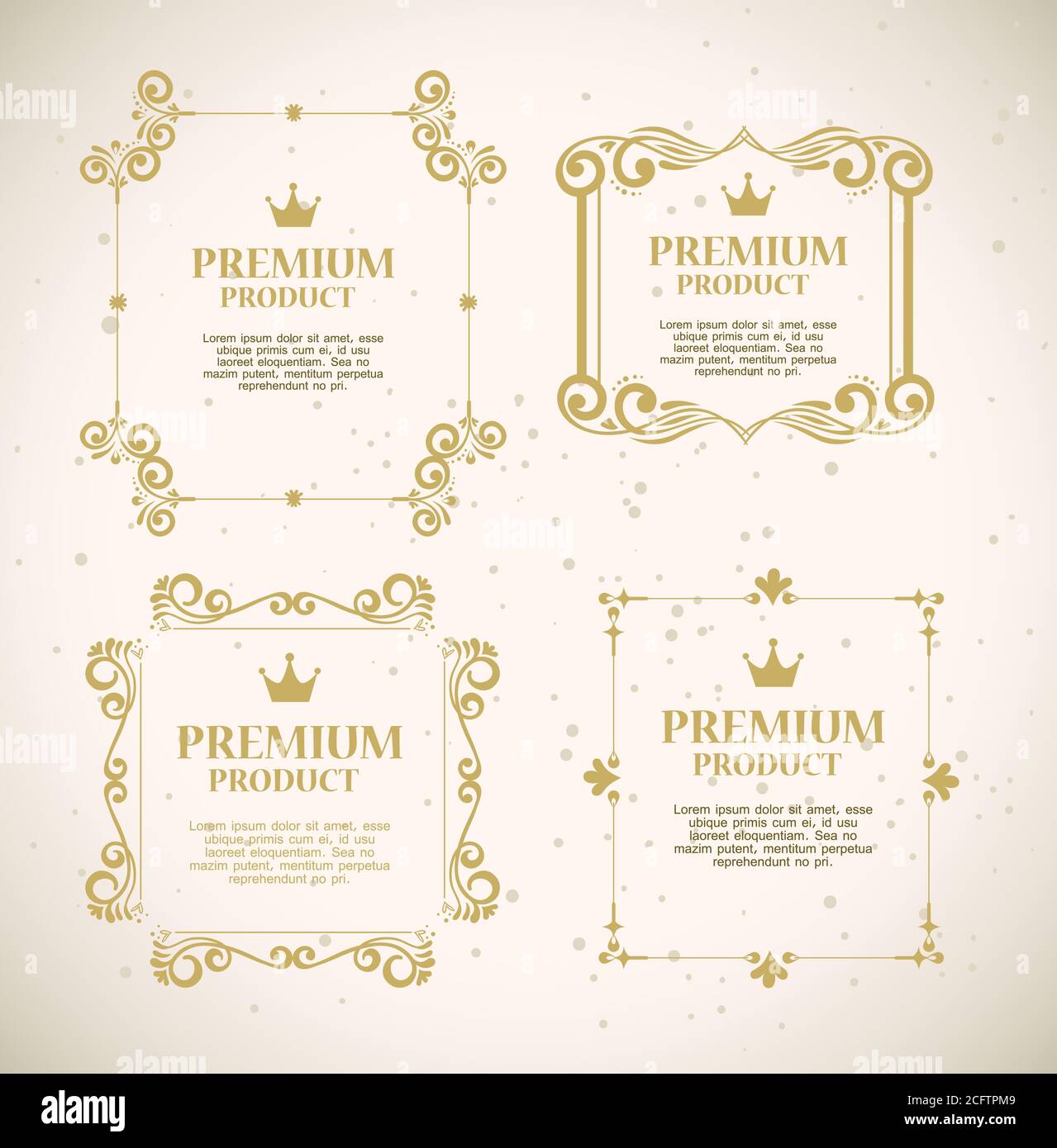 set labels with gold luxury decorative frames Stock Vector Image & Art ...