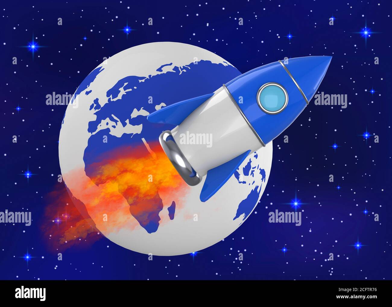 Space Rocket in the Space - 3D Stock Photo - Alamy