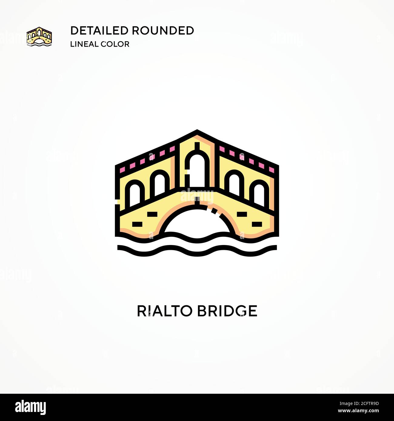 Rialto bridge vector icon. Modern vector illustration concepts. Easy to ...