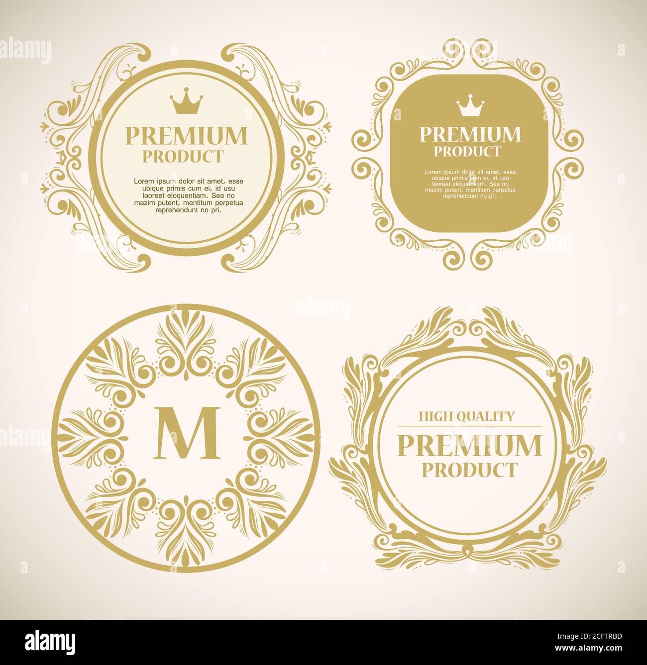 set of luxury gold decoration labels Stock Vector Image & Art - Alamy
