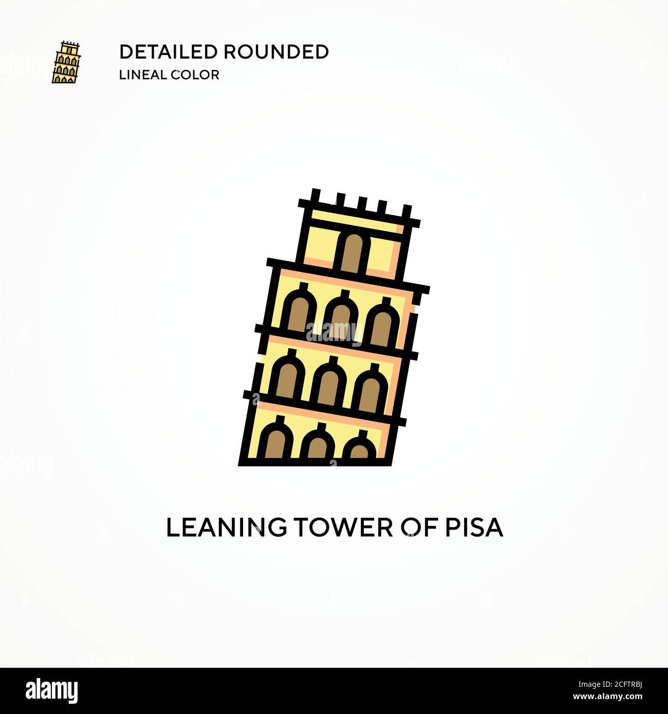 Leaning tower of pisa vector icon. Modern vector illustration concepts ...