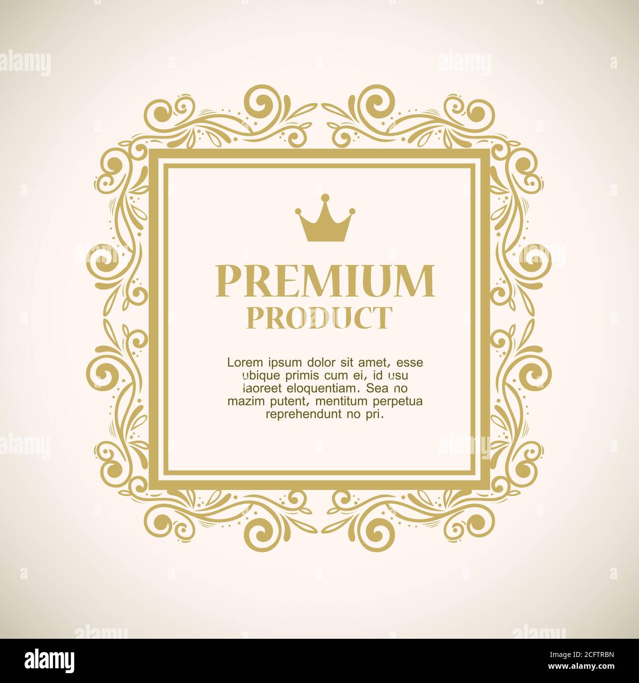 premium product label in gold frame decoration Stock Vector Image & Art ...