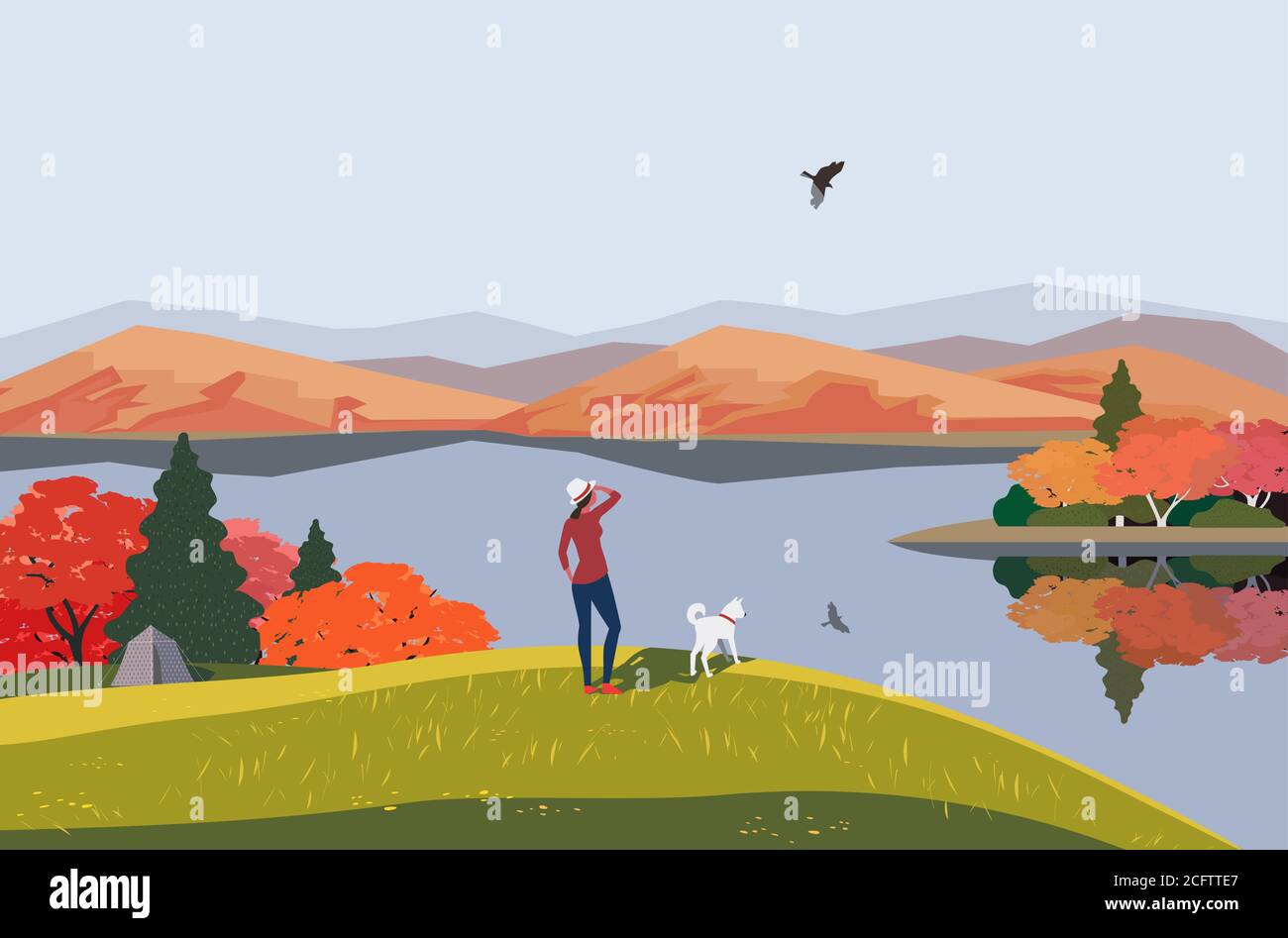 Local view with lake Stock Vector Images - Alamy