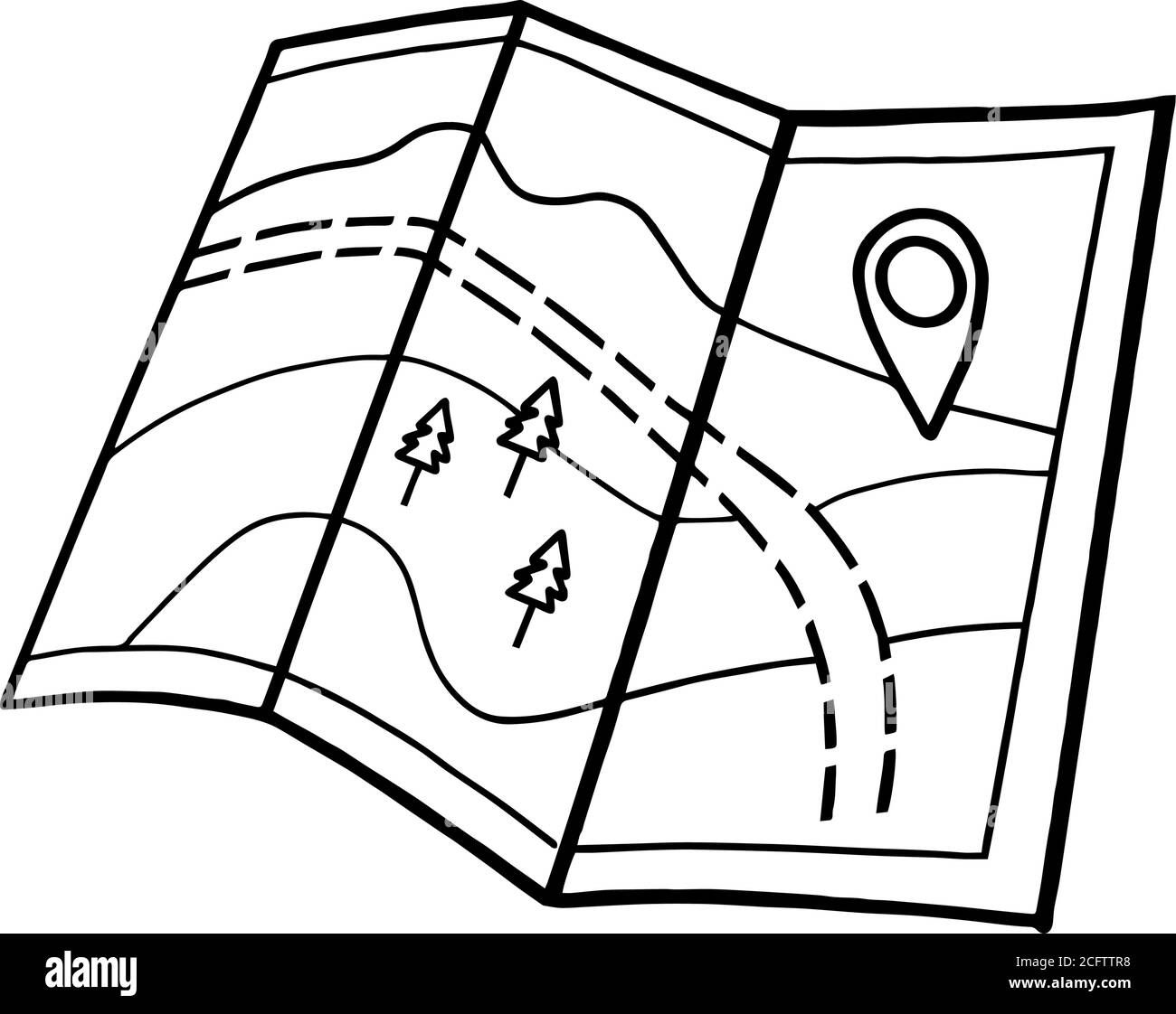 Tourist Road Map Paper Map Stock Vector Image Art Alamy