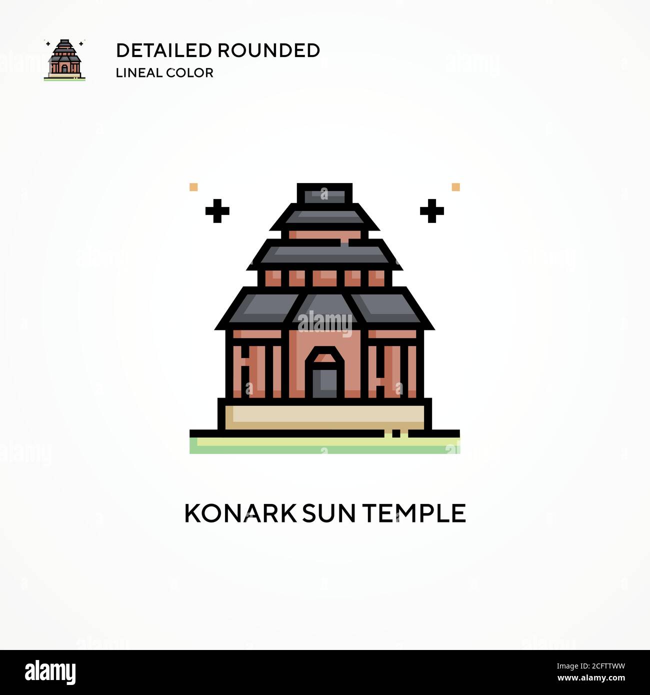 Konark sun temple vector icon. Modern vector illustration concepts ...