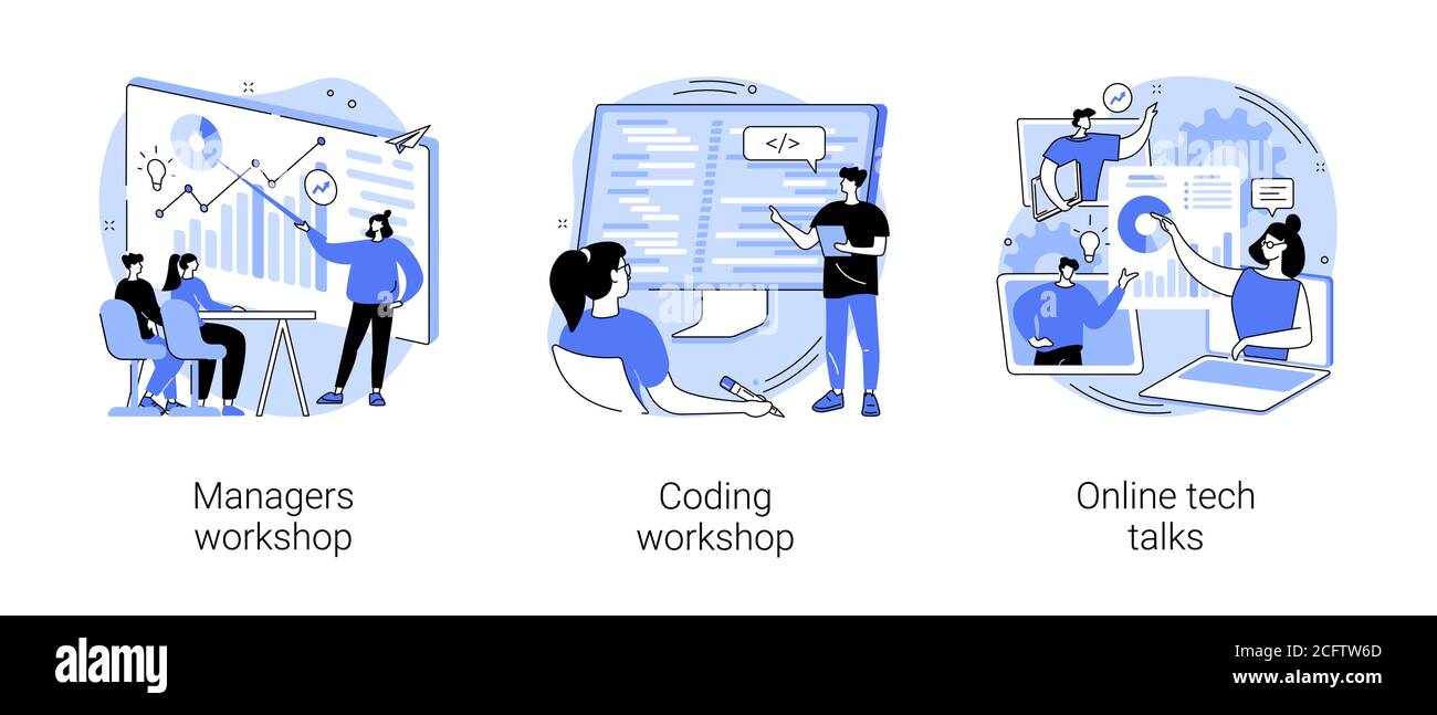 Employee skills training abstract concept vector illustrations Stock ...