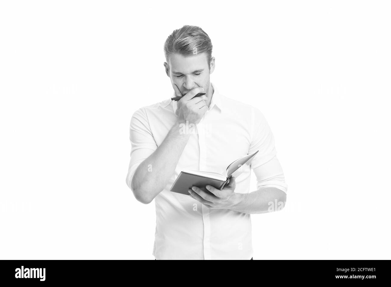 Tired student studying Black and White Stock Photos & Images - Alamy