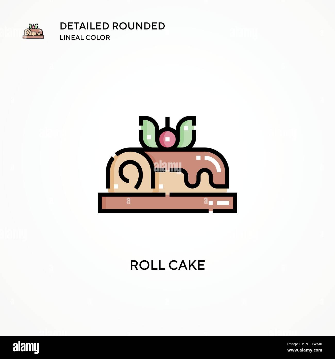 Roll cake vector icon. Modern vector illustration concepts. Easy to ...