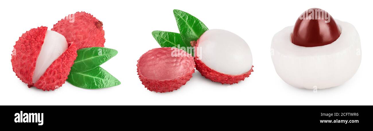 lychee fruit isolated on white background with clipping path and full ...