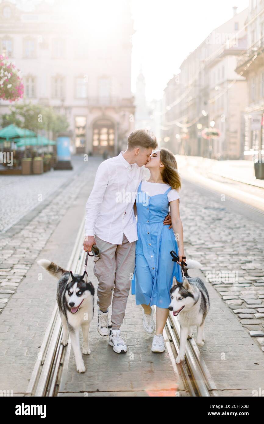 Husky Puppies Kissing