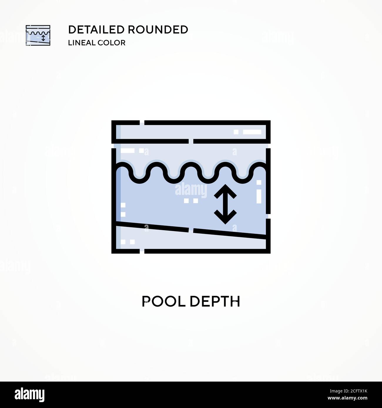 Pool depth vector icon. Modern vector illustration concepts. Easy to ...