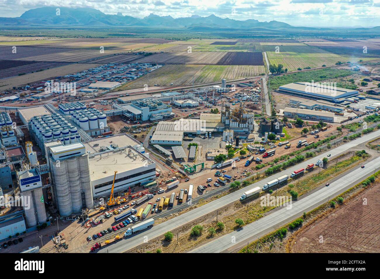 Aerial view of the Constellation Brands brewery, a Grupo Modelo brewery ...