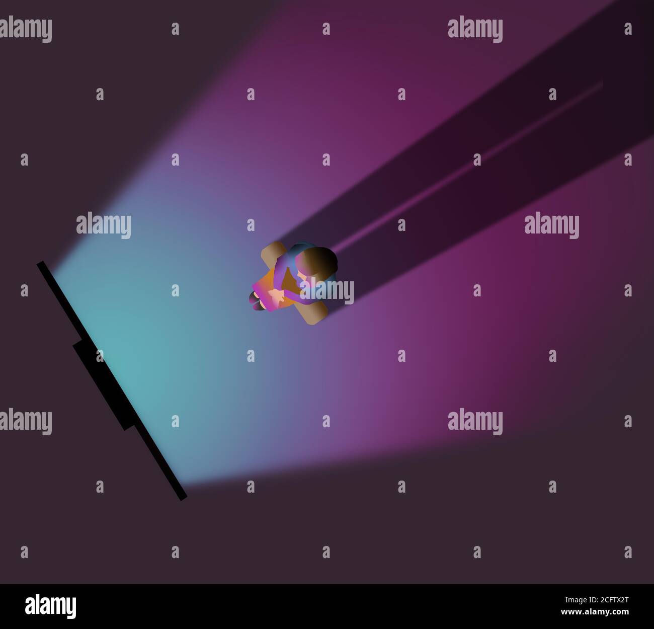 Family watching tv view from above hi-res stock photography and images ...