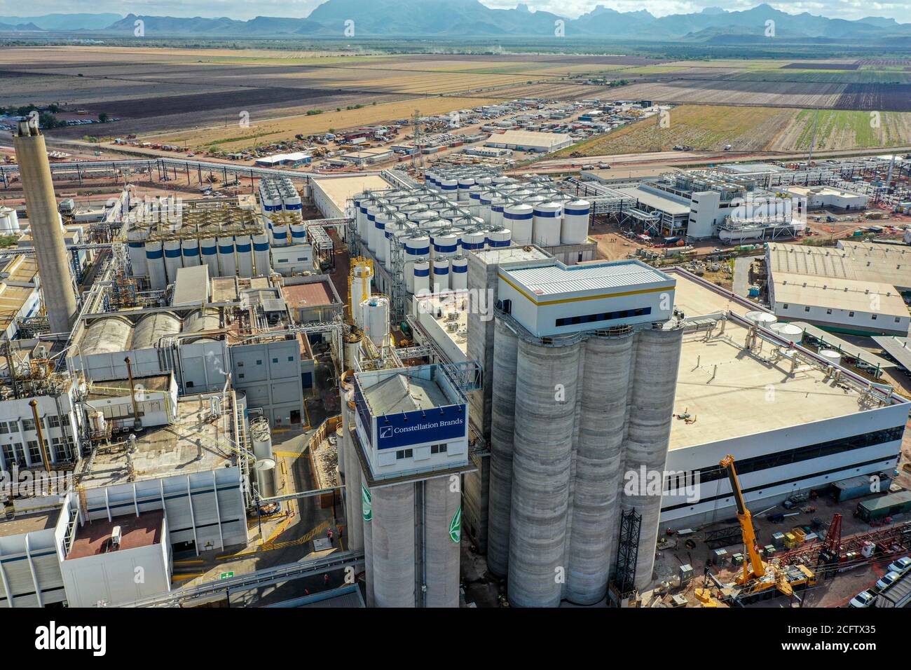 Aerial view of the Constellation Brands brewery, a Grupo Modelo brewery ...