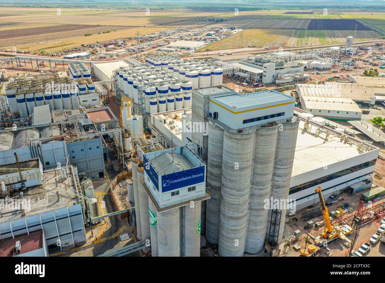 Aerial view of the Constellation Brands brewery, a Grupo Modelo brewery ...
