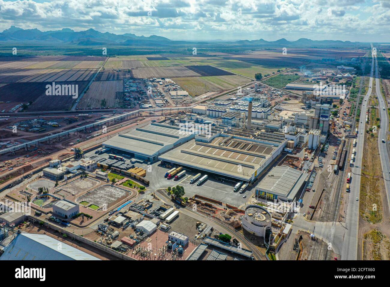 Aerial view of the Constellation Brands brewery, a Grupo Modelo brewery ...