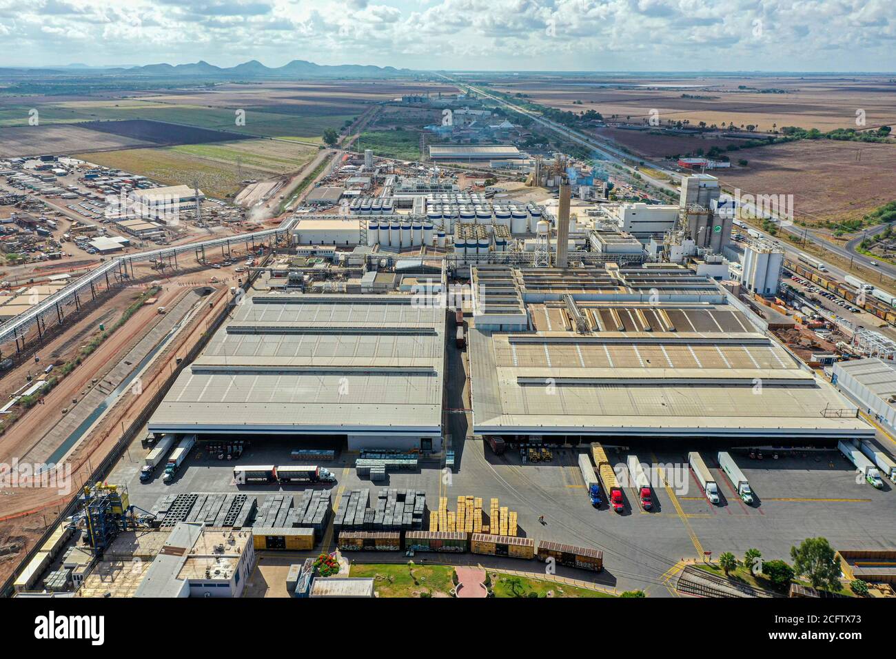 Aerial view of the Constellation Brands brewery, a Grupo Modelo brewery ...