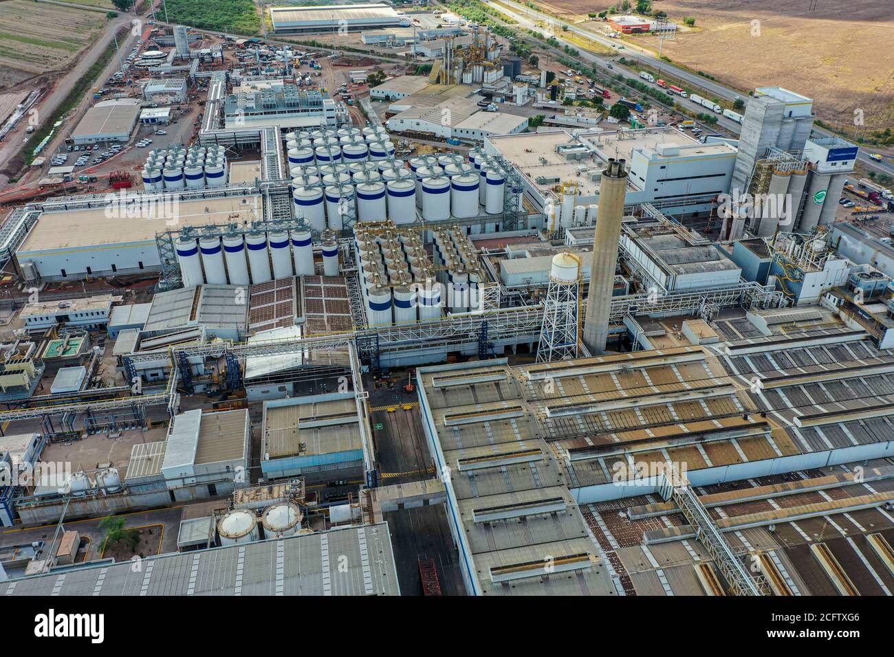 Aerial view of the Constellation Brands brewery, a Grupo Modelo brewery ...
