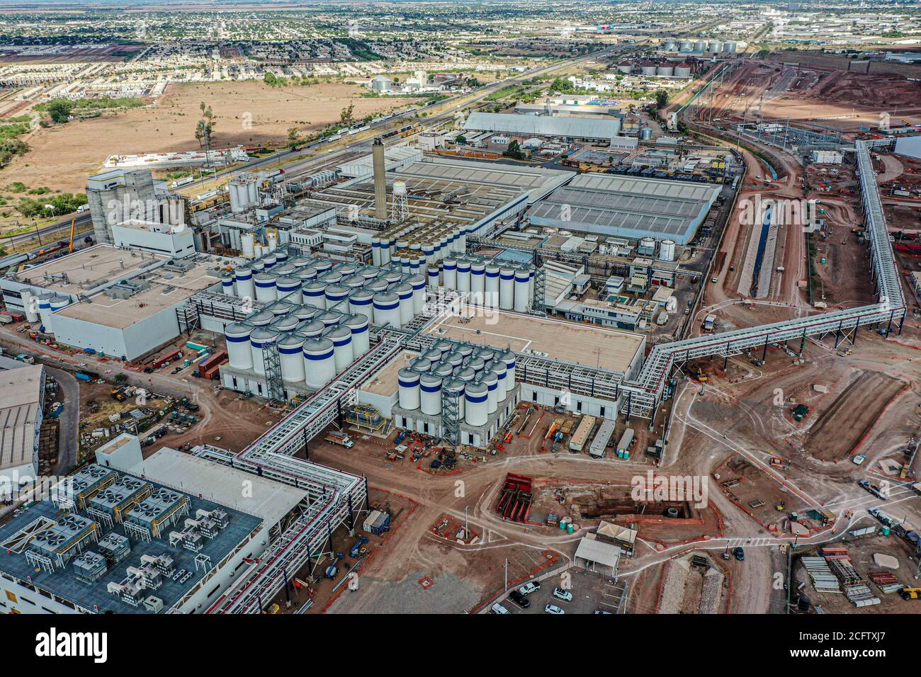 Aerial view of the Constellation Brands brewery, a Grupo Modelo brewery ...