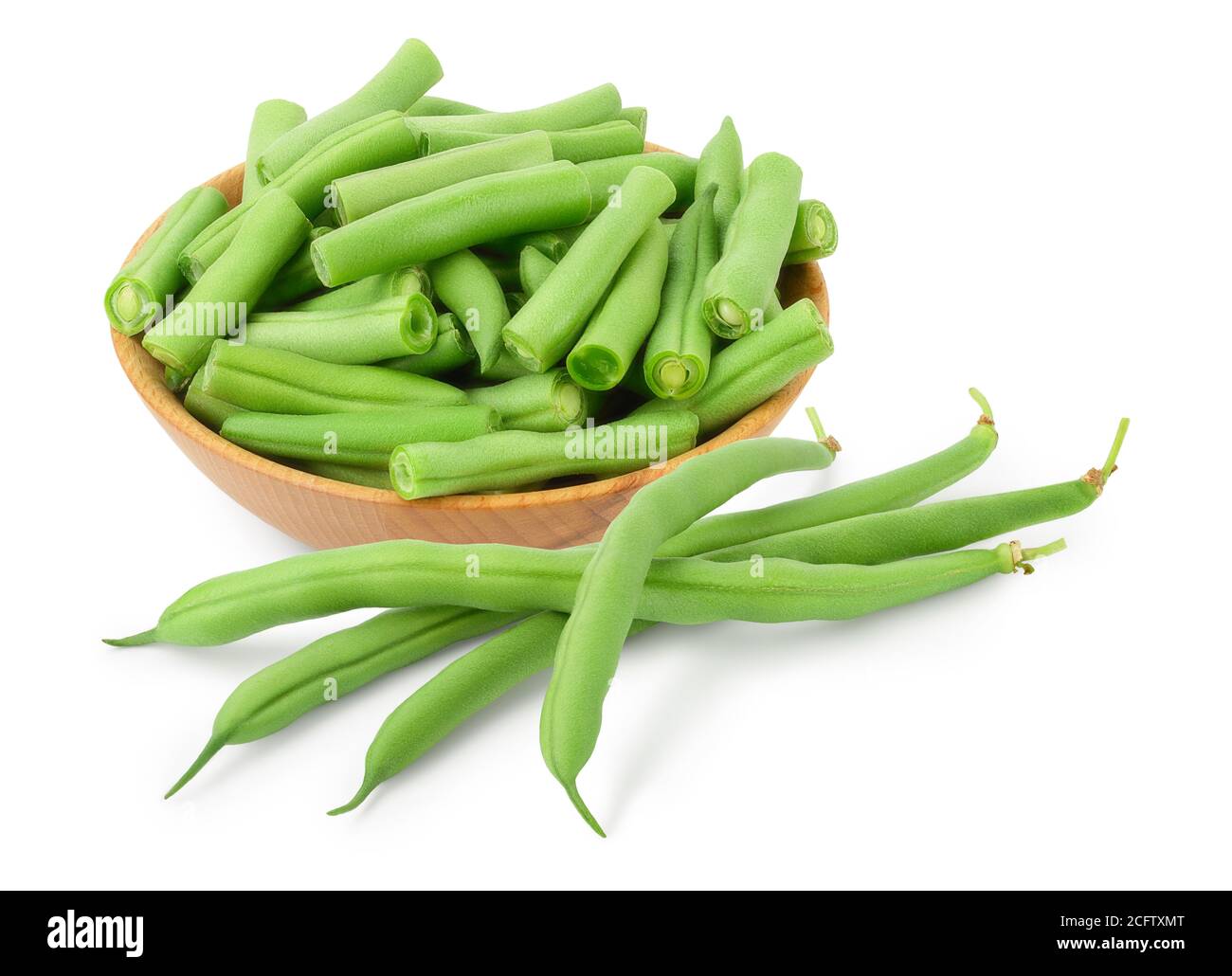 Green beans isolated on a white background with clipping path and full ...