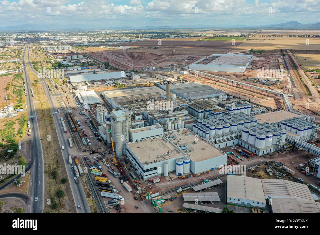 Aerial view of the Constellation Brands brewery, a Grupo Modelo brewery ...