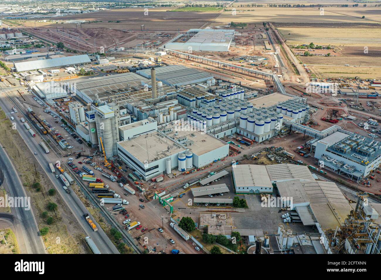 Aerial view of the Constellation Brands brewery, a Grupo Modelo brewery ...