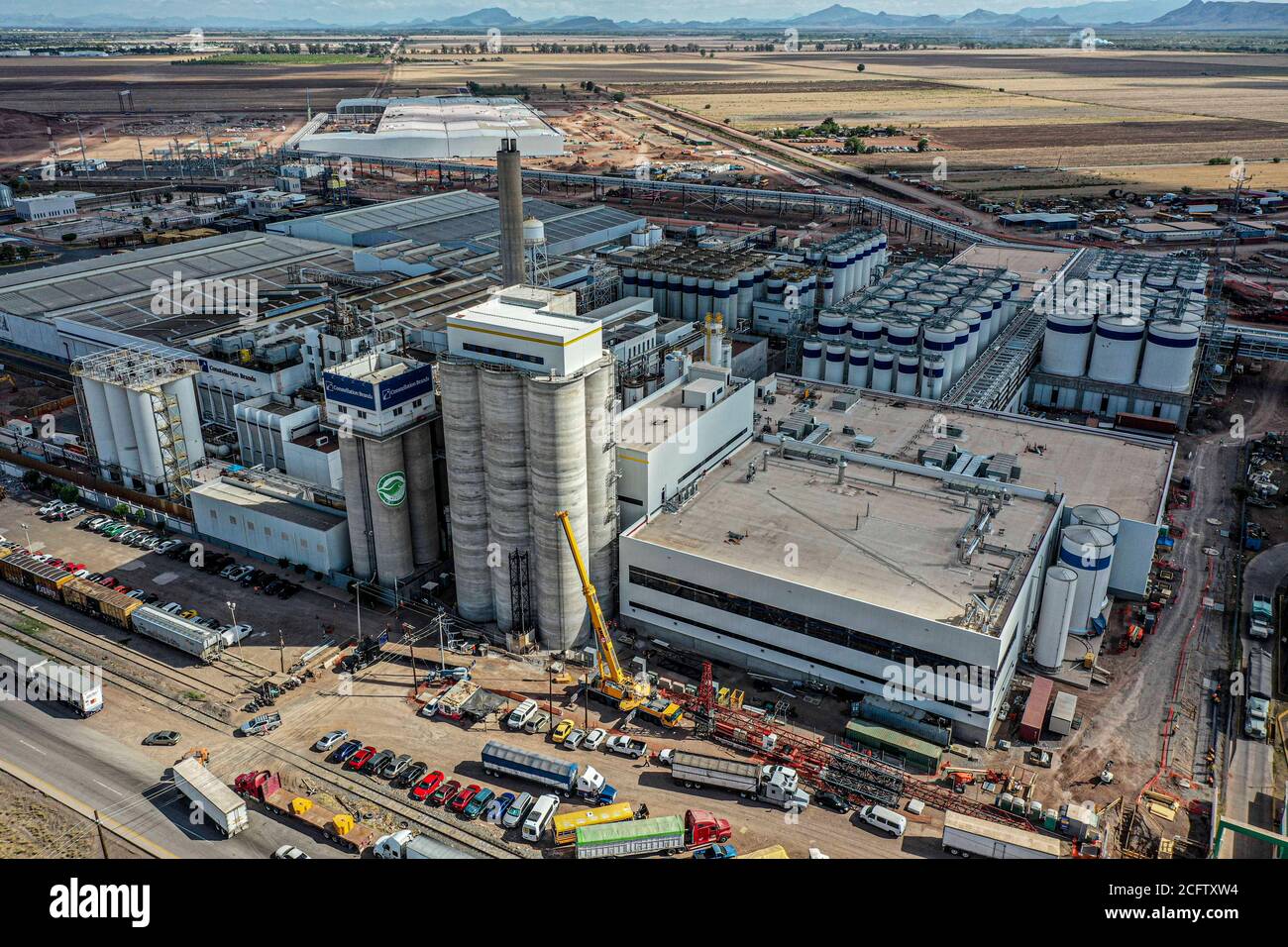 Aerial view of the Constellation Brands brewery, a Grupo Modelo brewery ...