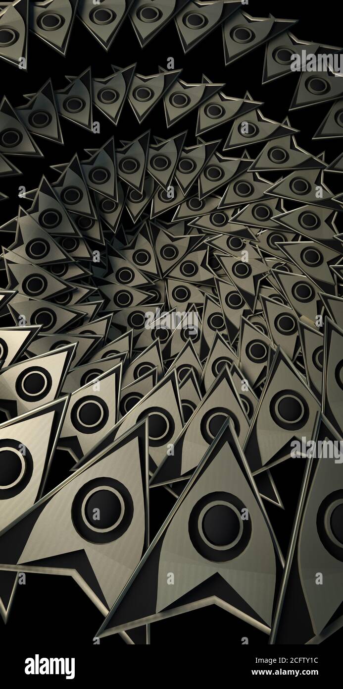 3D rendering illustration of arrow-shaped patterns Stock Photo - Alamy