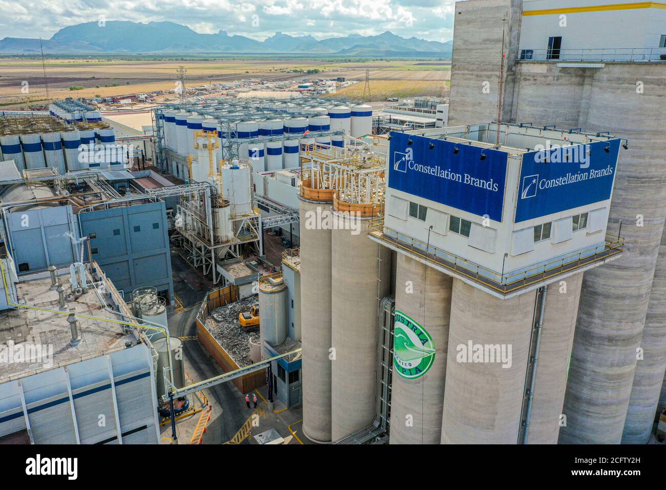 Aerial view of the Constellation Brands brewery, a Grupo Modelo brewery ...