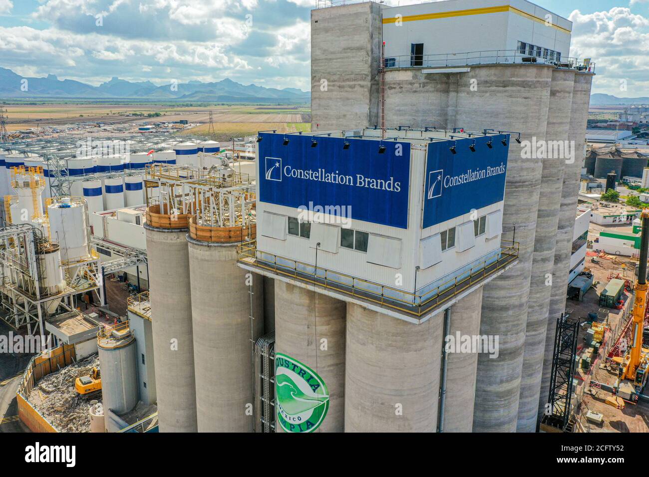 Aerial view of the Constellation Brands brewery, a Grupo Modelo brewery ...