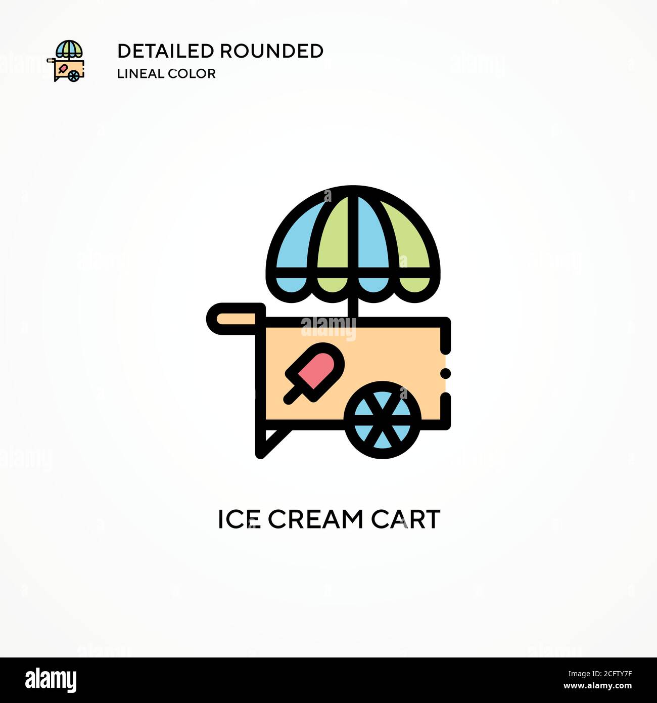 Ice cream cart vector icon. Modern vector illustration concepts. Easy ...