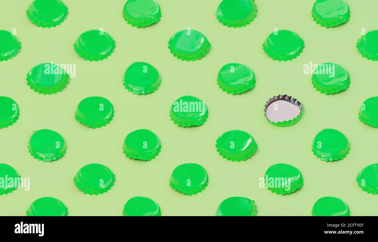 Green caps on light green background. Seamless pattern. 3D illustration ...