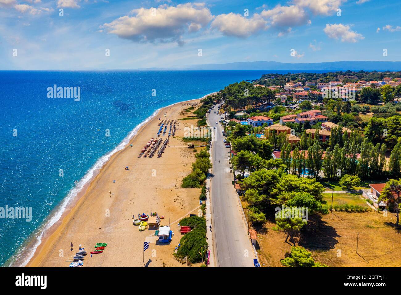 Skala, one of the top beach locations on the Greek island of Kefalonia ...