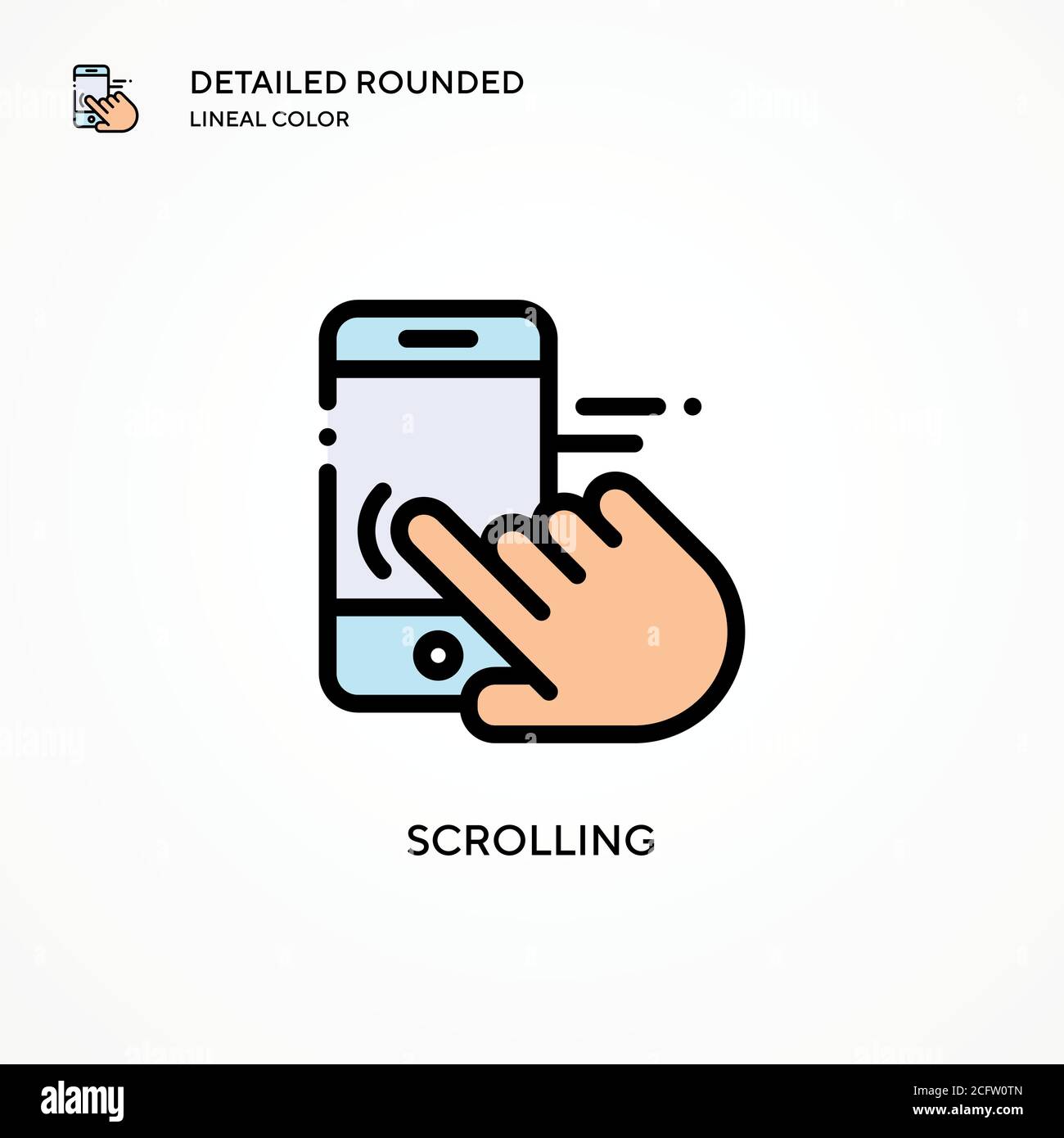 Scrolling vector icon. Modern vector illustration concepts. Easy to ...