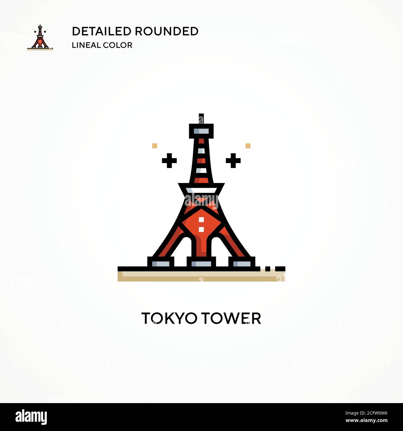 Tokyo tower vector icon. Modern vector illustration concepts. Easy to ...