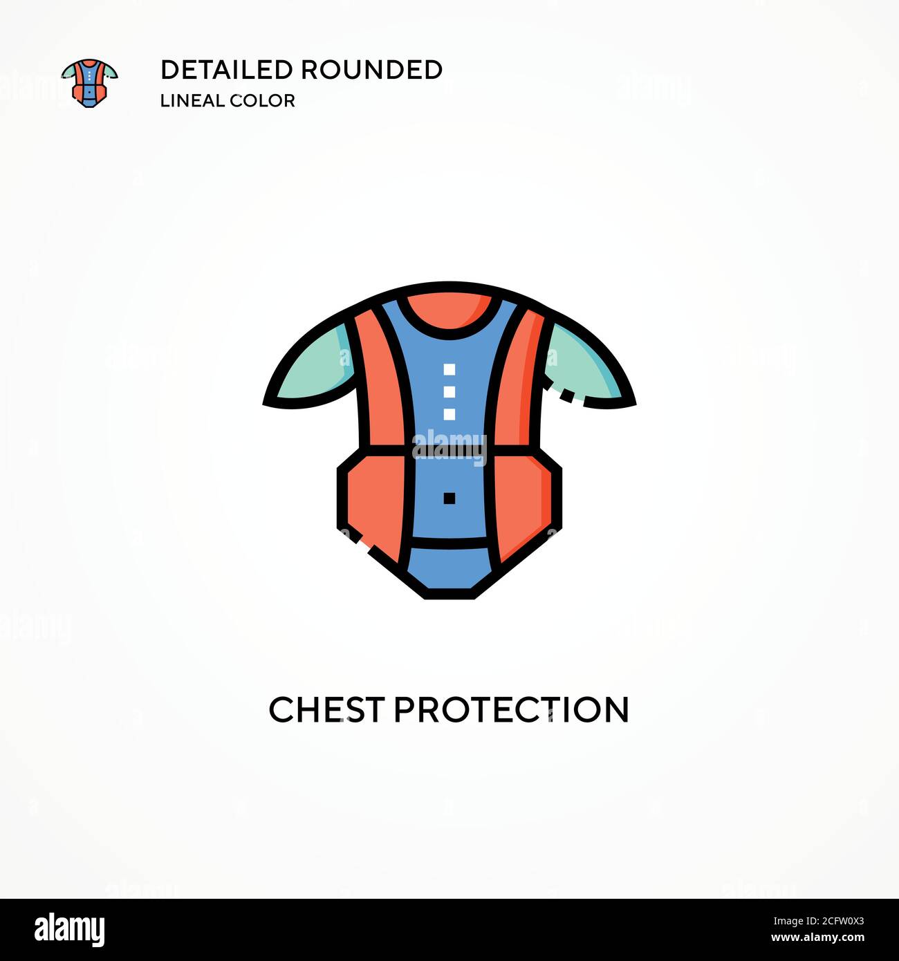 Chest protection vector icon. Modern vector illustration concepts. Easy ...