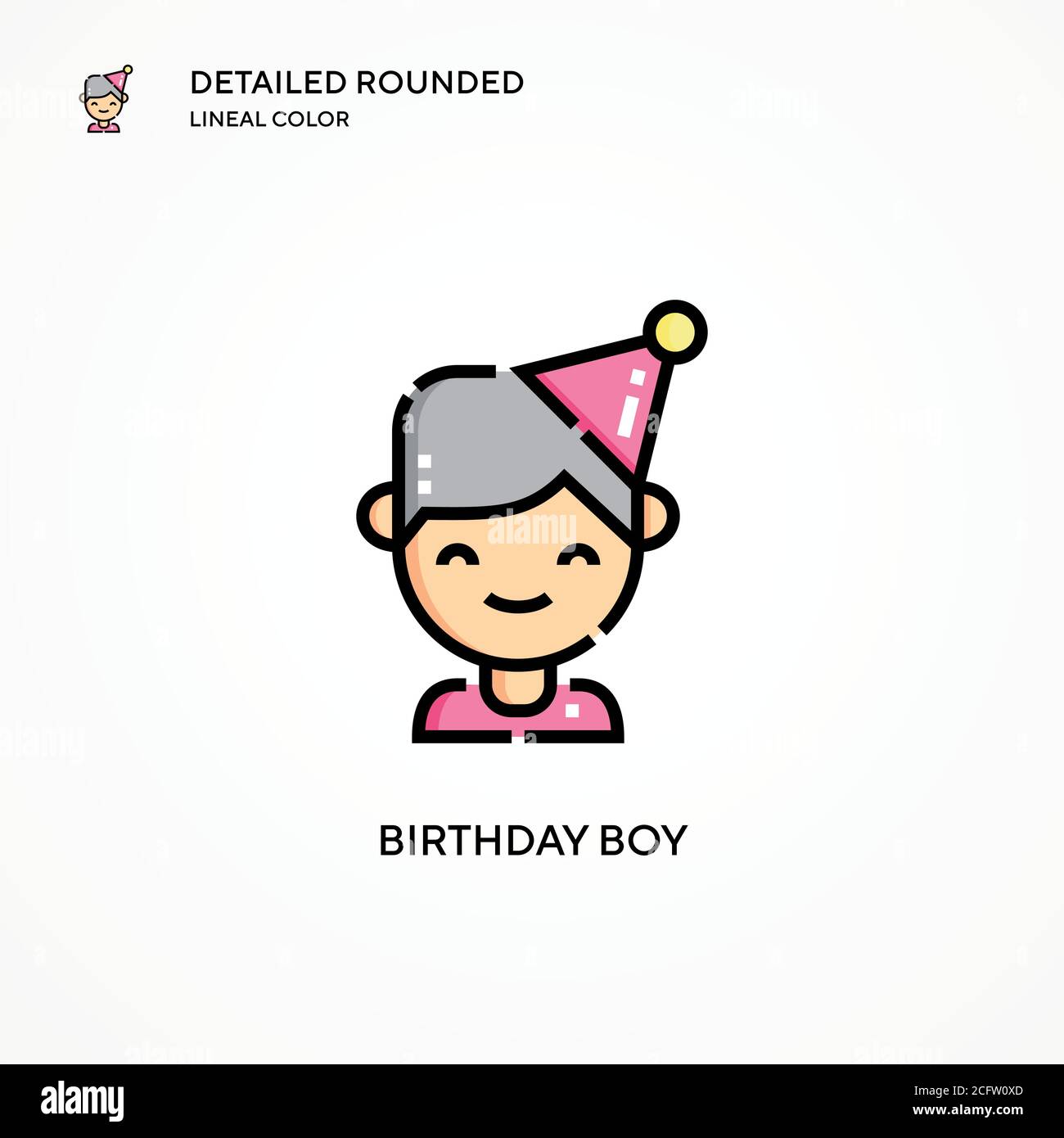 Birthday boy vector icon. Modern vector illustration concepts. Easy to ...