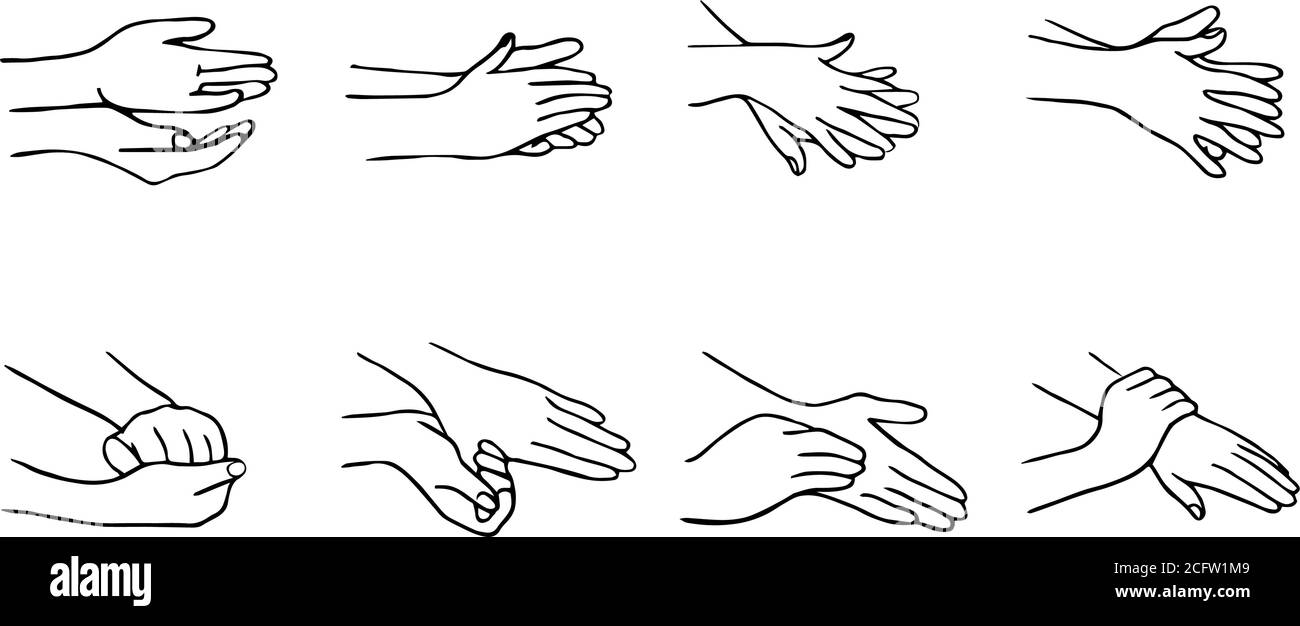 Wash your hands instructions Stock Vector Images - Alamy