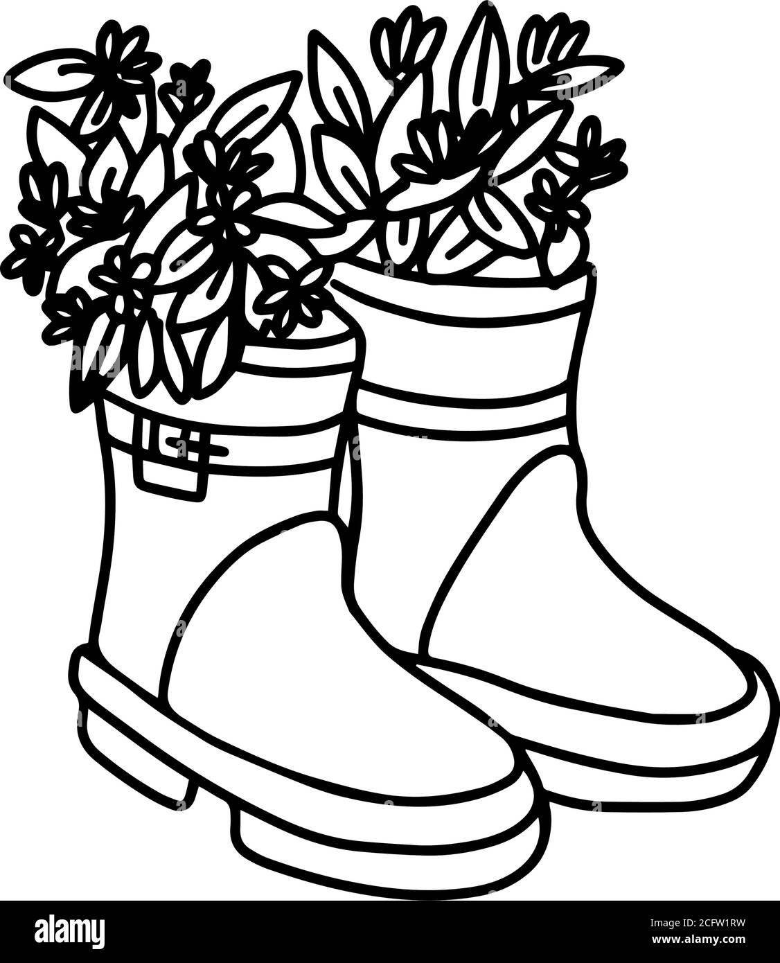 Flower pot shoe Stock Vector Images - Alamy