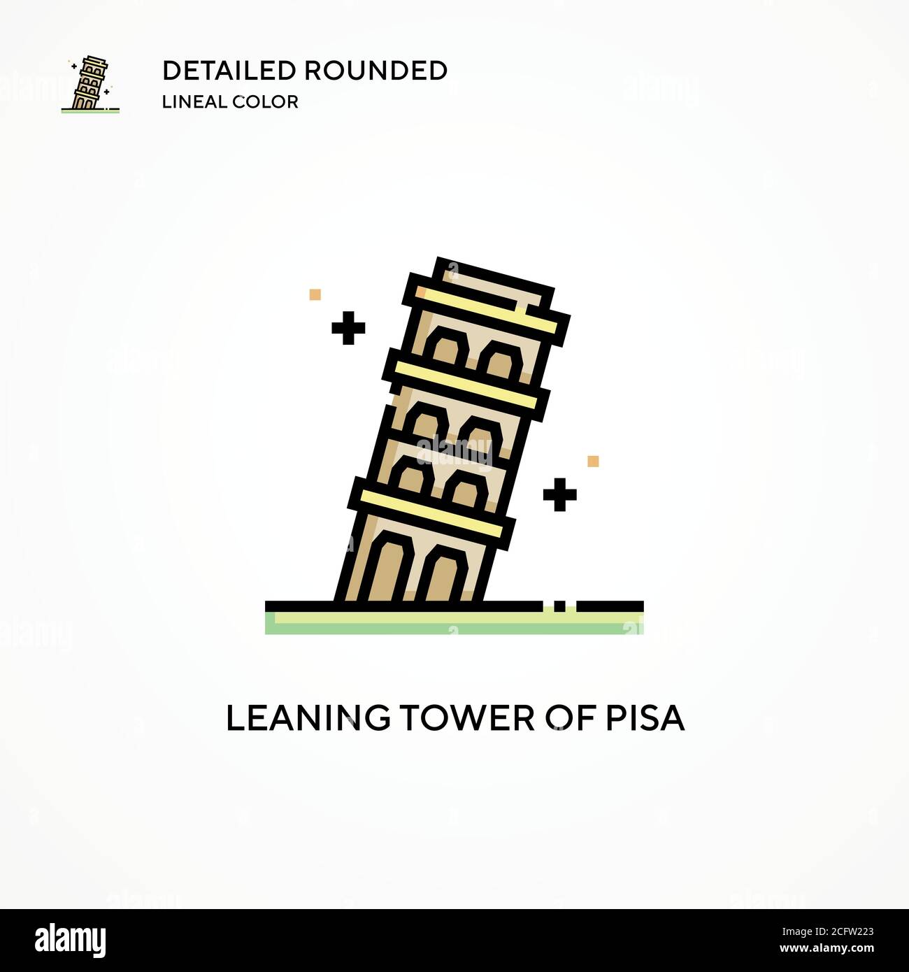 Leaning tower of pisa vector icon. Modern vector illustration concepts ...