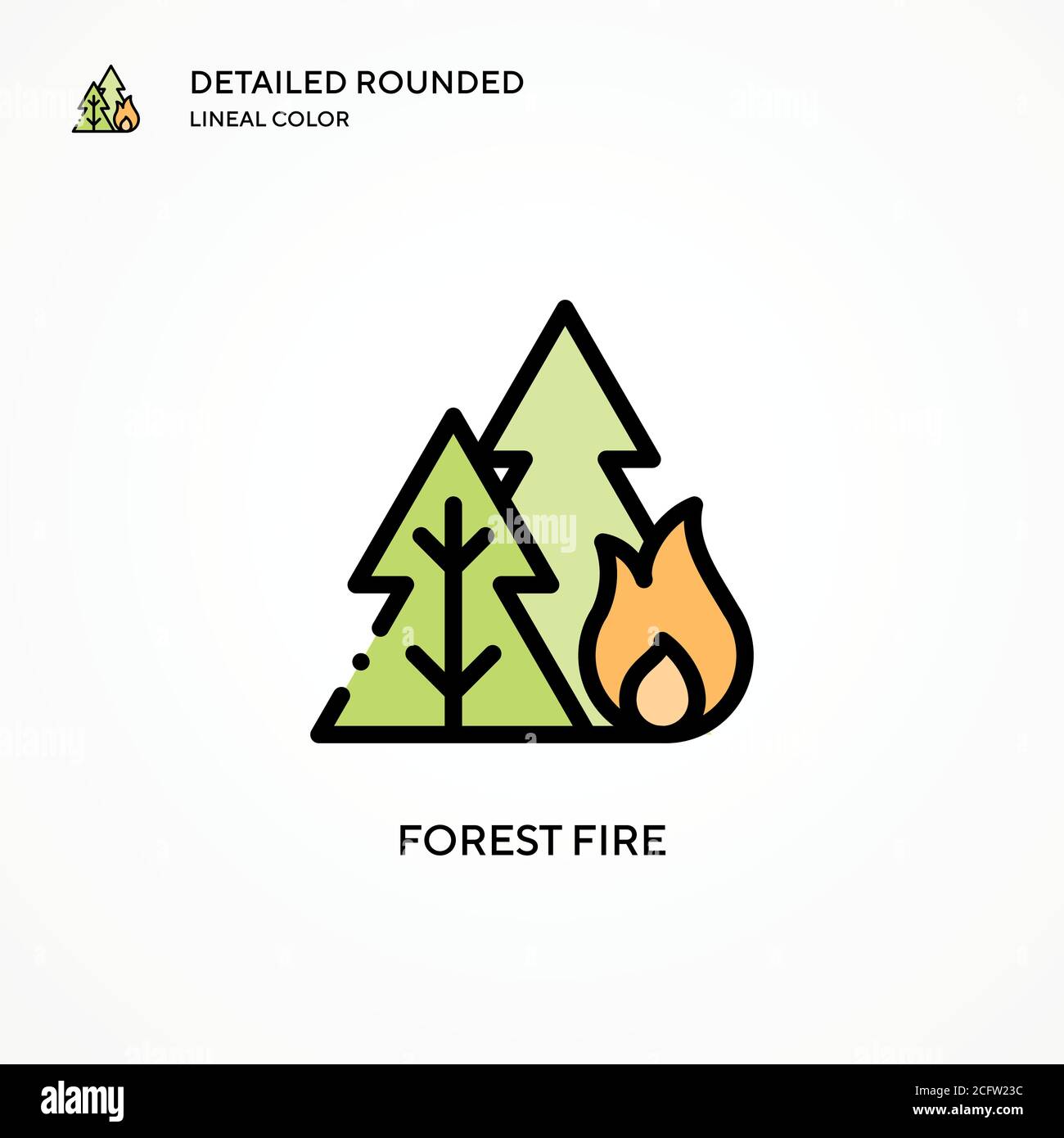 Forest fire vector icon. Modern vector illustration concepts. Easy to ...