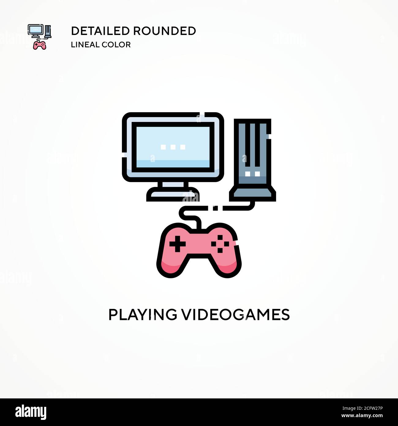 Cheerful couple play video game Stock Vector Images - Alamy
