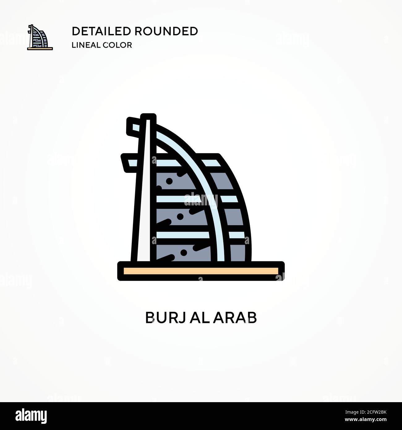 Burj al arab vector icon. Modern vector illustration concepts. Easy to ...