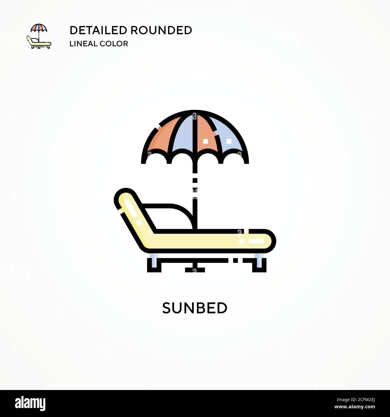 Sunbed vector icon. Modern vector illustration concepts. Easy to edit ...
