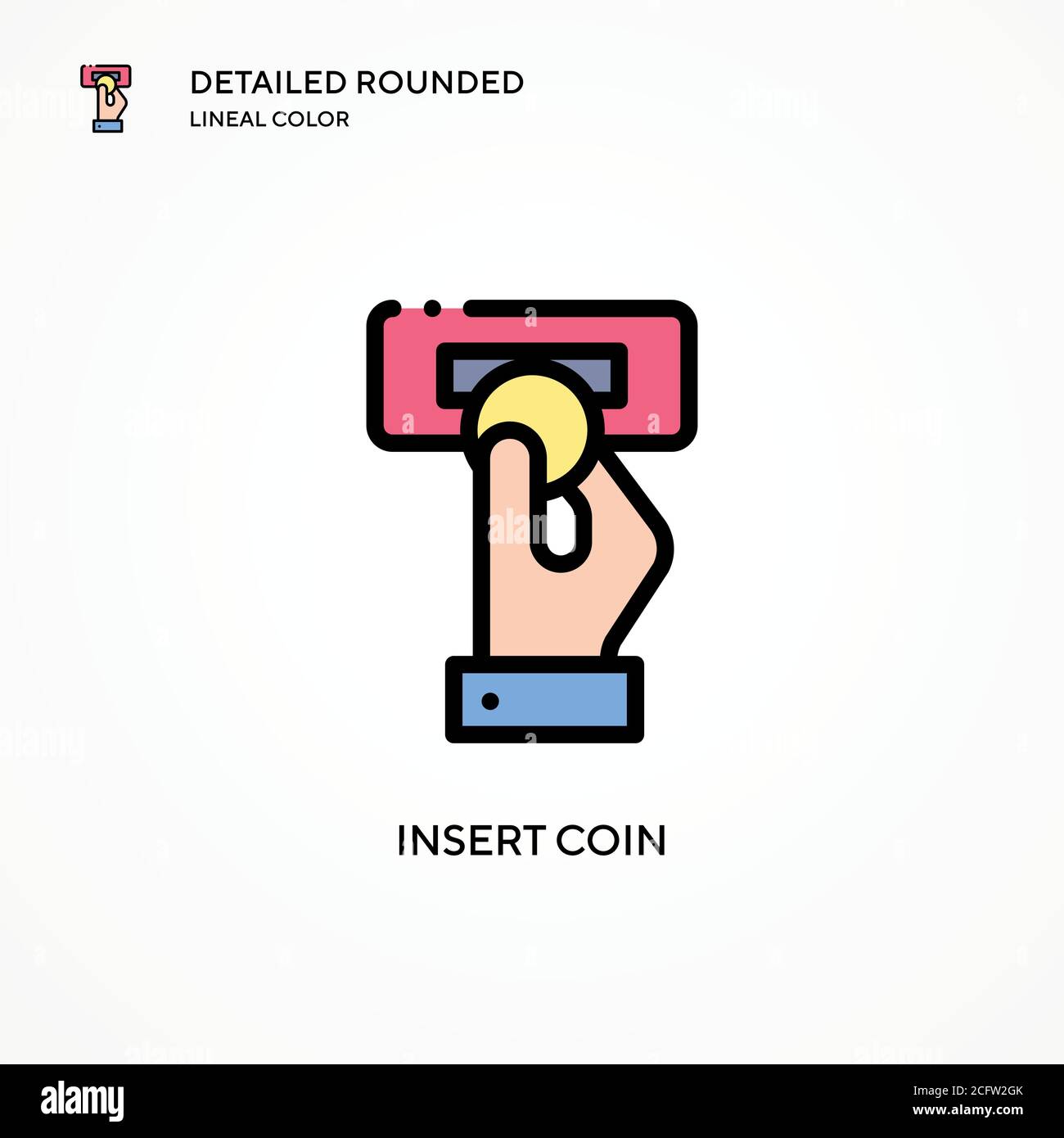 Insert coin vector icon. Modern vector illustration concepts. Easy to ...