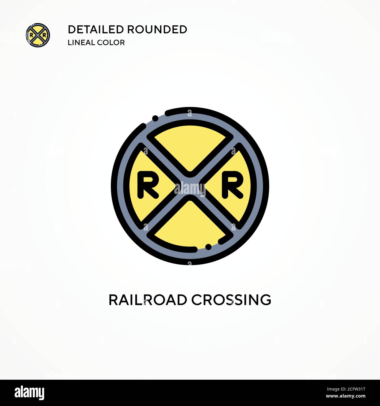 Railroad crossing vector icon. Modern vector illustration concepts ...