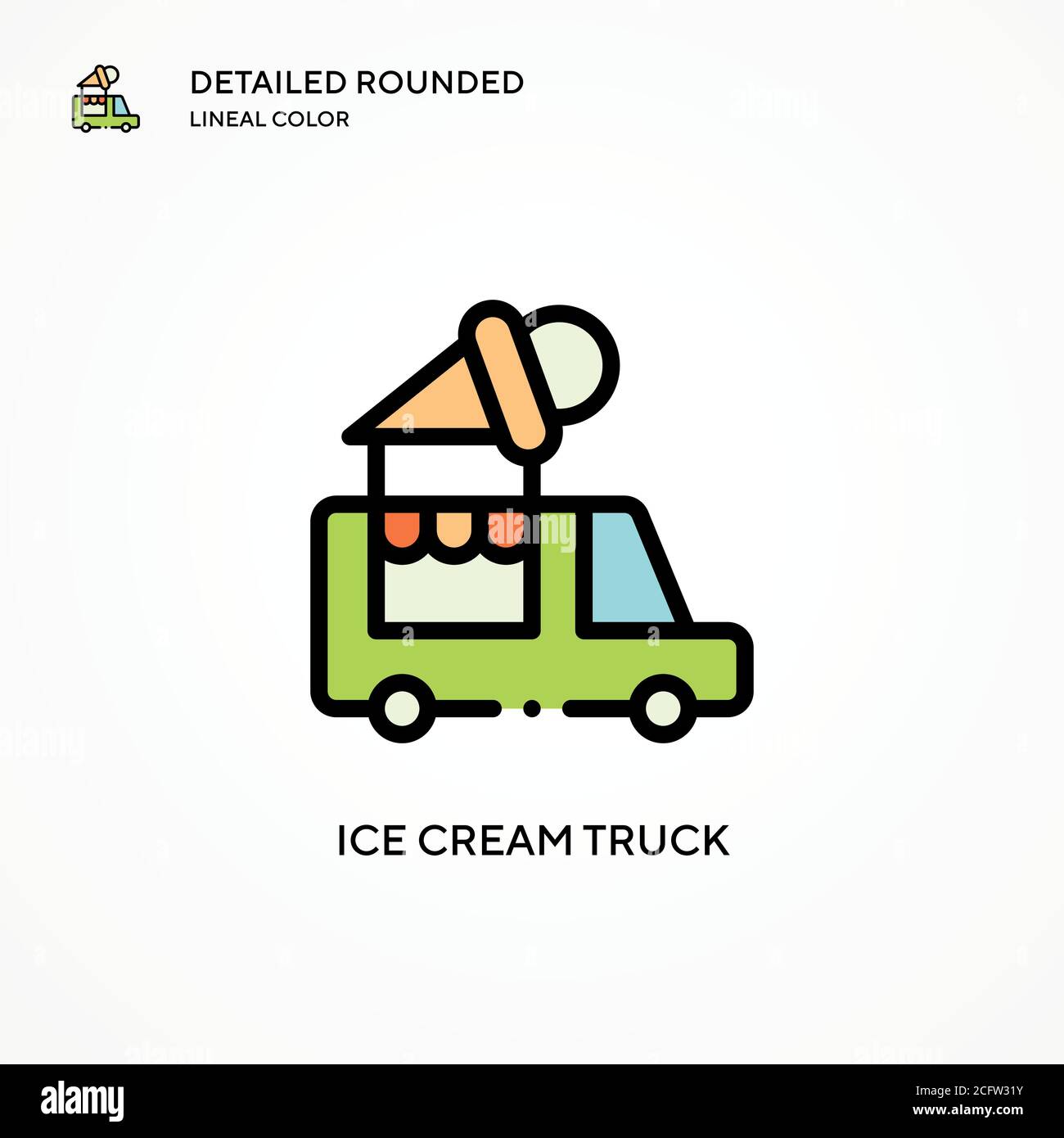 Ice cream truck vector icon. Modern vector illustration concepts. Easy ...