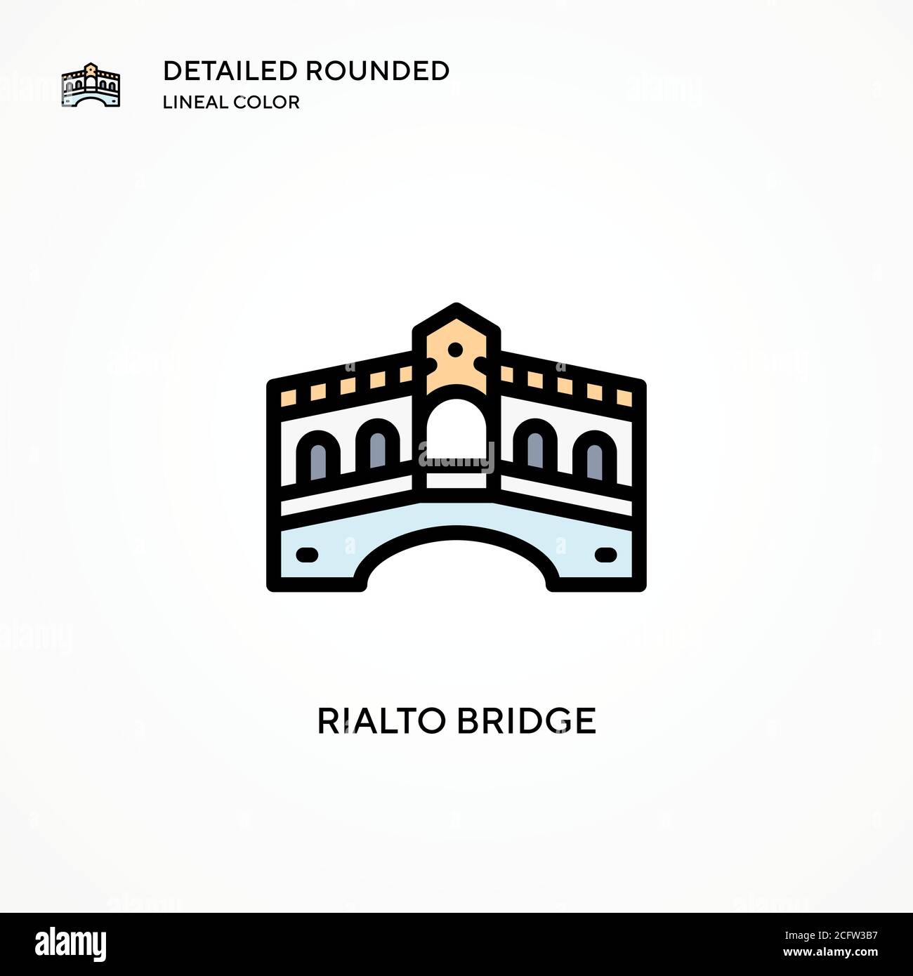 Rialto bridge vector icon. Modern vector illustration concepts. Easy to ...