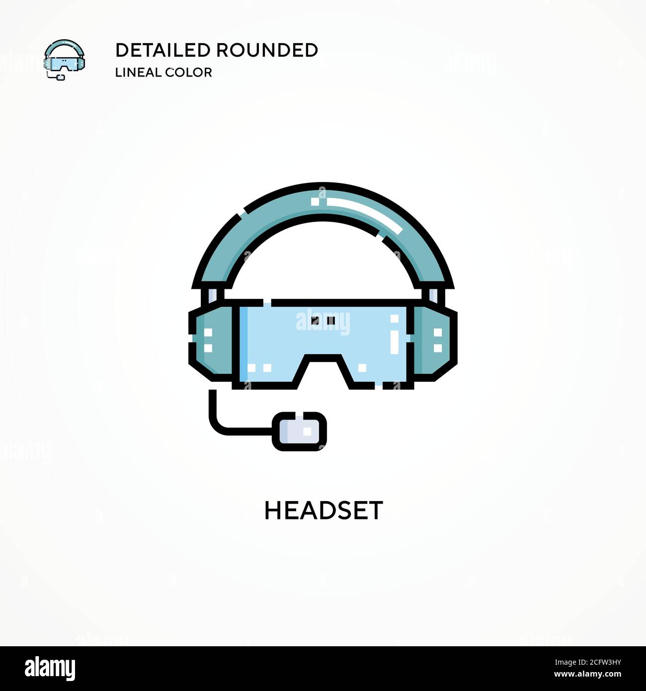 Headset vector icon. Modern vector illustration concepts. Easy to edit ...