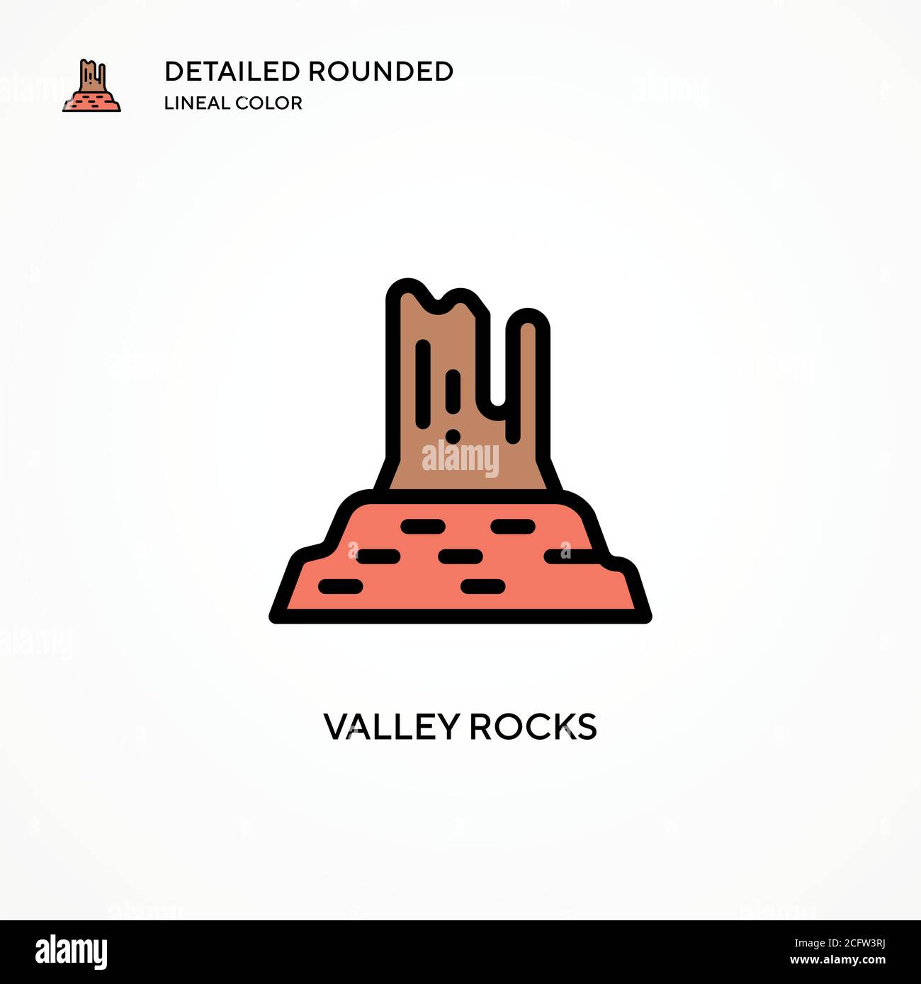 Valley rocks vector icon. Modern vector illustration concepts. Easy to ...